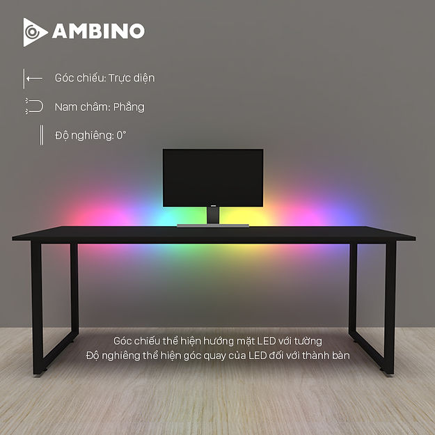Led dán cạnh bàn Ambino Edge cho bàn 1.2M, điều khiển qua ứng dụng ...